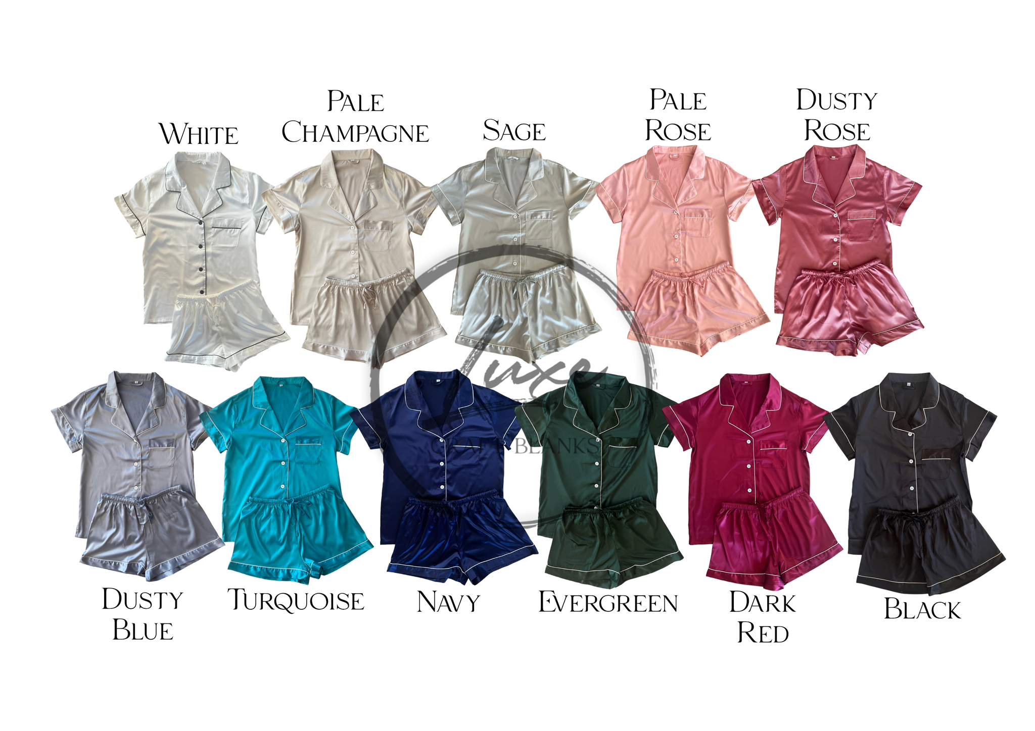 Satin Pyjama Sets - Adults – Luxe Craft Blanks